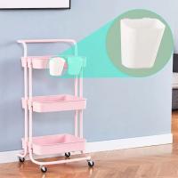 China Snacks Carts Supermarket Accessories 3 Tier Rolling Utility Cart Coffee Bar Trolley for sale