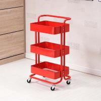 China Snacks Carts Supermarket Accessories 3 Tier Rolling Utility Cart Coffee Bar Trolley for sale