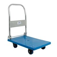China Warehouse Handling Plastic Folding Trolley Four Wheel Flatbed Pull Cargo for sale