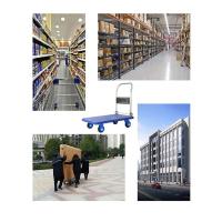 China Warehouse Handling Plastic Folding Trolley Four Wheel Flatbed Pull Cargo for sale