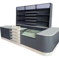 China Supermarket Customized Color Grocery Store Retail Cashier Desk Counter for sale