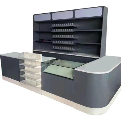 China Supermarket Customized Color Grocery Store Retail Cashier Desk Counter for sale