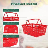China Plastic Red Supermarket Accessories Shopping Hand Basket Customzied for sale