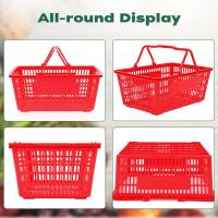 China Plastic Red Supermarket Accessories Shopping Hand Basket Customzied for sale