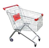 China Medium Duty Supermarket Accessories Green Hand Push Shopping Basket 75 Liter for sale