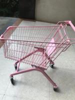 China Pink Shopping Trolley Cart Single Layer Double Layer Shopping Cart for sale