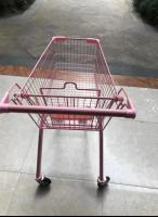 China Pink Shopping Trolley Cart Single Layer Double Layer Shopping Cart for sale
