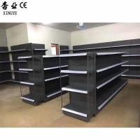 China Factory custom color size metal display shelf racks grey gondola shelving for sale