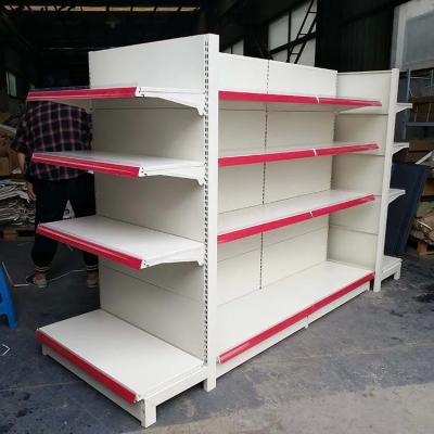 China Factory custom color size metal white gondolas store shelf supper market shelves for sale