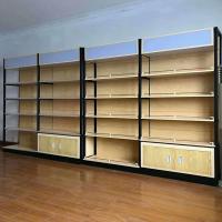 China Wood Grain Gour - Column Supermarket Shelves Good Price Beautiful Supermarket Rack Store Shelf for Sale Light Duty for sale