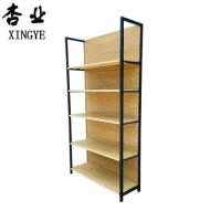China Cold Rolled Steel Q235 Wood Grain Shelves Single Side Supermarket Shelves for sale