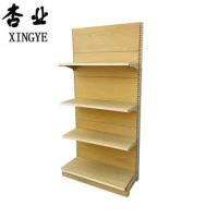 China Suitable Price Single Side Supermarket Shelves Wood Grain Shelves Factory Outlet for sale
