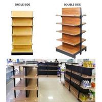 China New Style Factory Wholesale Wood Grain Shelves Supermarket Rack Cold Rolled Steel for sale