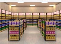 China Wooden Super Market Rack for Heavy Duty Gondola Supermarket Shelves for sale