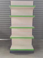China Factory Good Quality Shelving Supermarket Milk White Pharmacy Shelving Hole Back Mini Market Shelves for sale