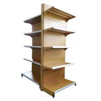 China Heavy Duty Wood Gondola Shelving Single Sided Supermarket Rack for sale