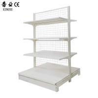 China Factory New Design heavy duty gondola shelving white mesh supermarket gondola racks for sale