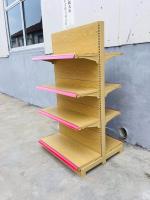 China Stores Wood Grain Shelf Retails Gondola Rack Supermarket Shelf for sale