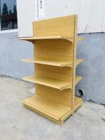 China Stores Wood Grain Shelf Retails Gondola Rack Supermarket Shelf for sale