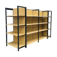 China Steel Wood Gondola Shelving Household Multi Storey Living Room Bookshelf for sale