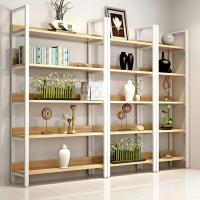 China Steel Wood Gondola Shelving Household Multi Storey Living Room Bookshelf for sale