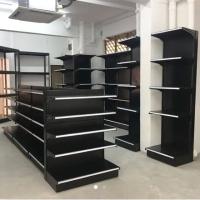 China Heavy Duty Wood Gondola Shelving Supermarket Metallic Display Racks for sale