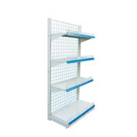 China Heavy Duty Wood Gondola Shelving Supermarket Metallic Display Racks for sale