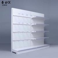 China Factory Customized Color Size single-sided gondola shelving white supermarket shelves for sale for sale