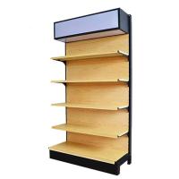 China Metal Wood Grain Shelves Heavy Duty 1-7 Layers For Retail Store for sale