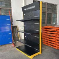 China Factory Custom Size Color rak minimarket gondola shelves orange display rack for sale