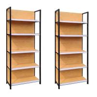 China Customized Color Wood Gondola Shelving Retail Grocery Shelves For Book Stores for sale