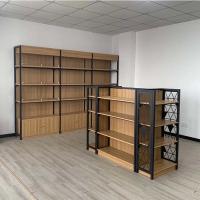 China Supermarket Wood Grain Shelving Shop Convenience Store Display Stand for sale