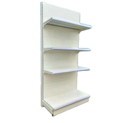 China customize color size metal hole back board display shelf supermarket shelves rack for store for sale