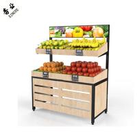 China Wood Fruit And Vegetables Display Rack Multi Functional Double Sided for sale