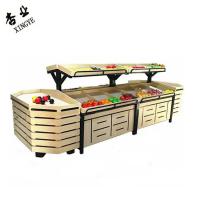 China Steel Wood Fruit And Vegetables Shelves Heavy Duty Display Rack for sale