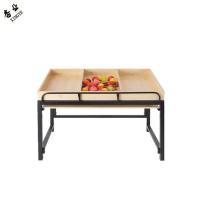China Steel Wood Fruit And Vegetables Shelves Heavy Duty Display Rack for sale
