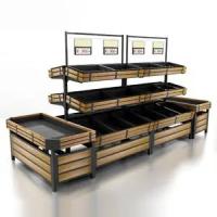 China Metal Supermarket Vegetable Shelf Heavy Duty 4 Layers Display Rack for sale