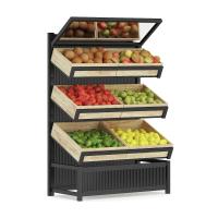 China Metal Supermarket Vegetable Shelf Heavy Duty 4 Layers Display Rack for sale