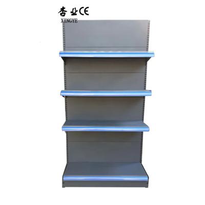 China Factory Customized Color Size Supermarket Display Rack Single-side Steel Gondola Shelving Retail Store Stand Display for sale