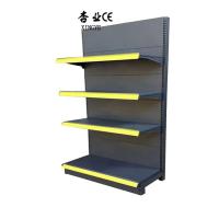China Factory Customized Color Size Black Metal Retail Shelf Display Supermarket Gondola Shelving Rack shelves for sale