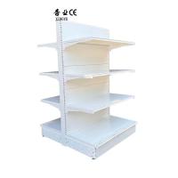 China Factory Custom size color gandola shelves white double super market racks for retail store for sale