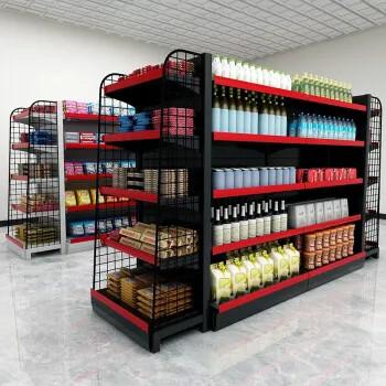 China Multifunctional Double Sided Super Market Racks Gondola Supermarket Shelves for sale