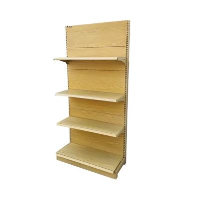 China Factory Custom size cheap retail shelves single-sided wood grain color wall shelf for sale