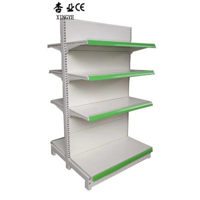 China Factory Custom size color White double-sided supermarket shelves goods shelf for sale