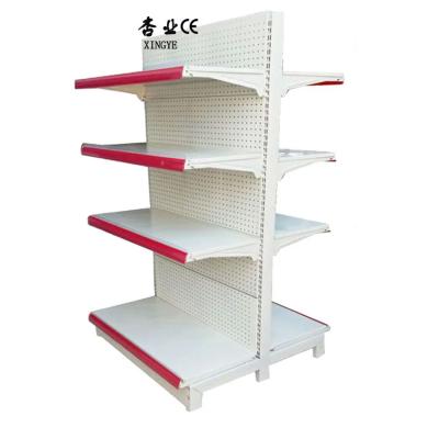 China Factory Custom size color milk white double-sided hole back supermarket shelf conveni store shelf for sale