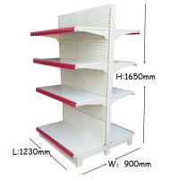 China Factory Custom size color milk white double-sided hole back supermarket shelf conveni store shelf for sale