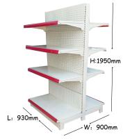 China Factory Custom size color milk white double-sided hole back supermarket shelf conveni store shelf for sale