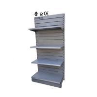 China Factory Custom Size Color Single-sided matte gray slot backboard supermarket shelves for sale