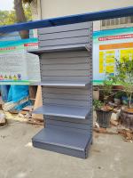 China Factory Custom Size Color Single-sided matte gray slot backboard supermarket shelves for sale