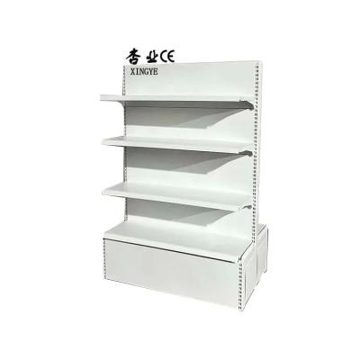 China Factory Custom Size Color Logo Unique Design White Gondola Supermarket Shelves Double Sided Super Market Racks for sale